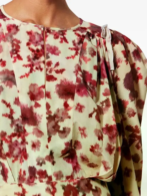 Isabel Marant Étoile Zarga Silk Floral Print Blouse - Neutrals