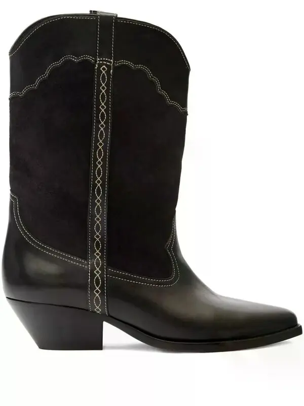 Isabel Marant Étoile Duerto Suede Panel Stitching Boots - Black