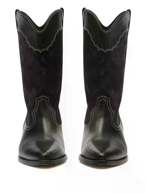 Isabel Marant Étoile Duerto Suede Panel Stitching Boots - Black
