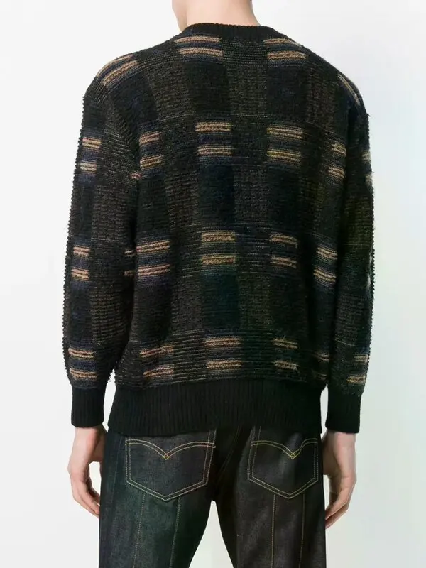 Issey Miyake Checked Buttoned Jumper