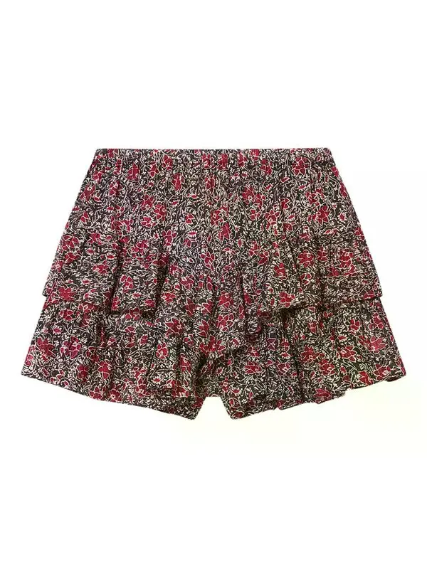 MARANT ETOILE Jocadia Tiered Floral Print Shorts