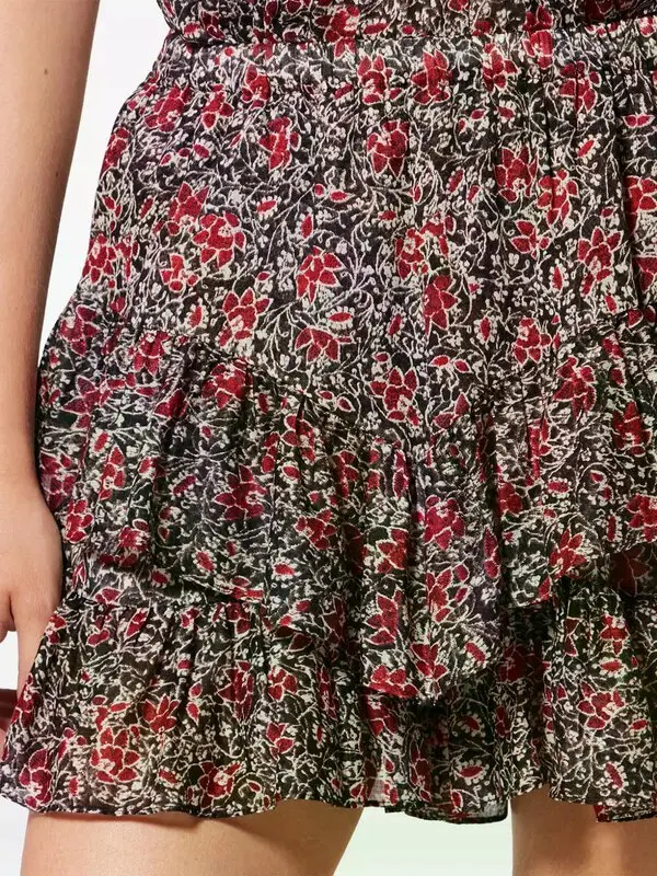 MARANT ETOILE Jocadia Tiered Floral Print Shorts