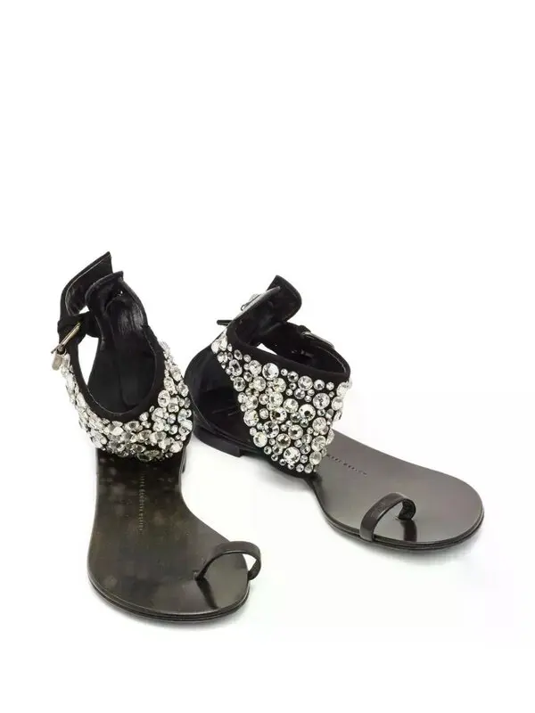 GIUSEPPE ZANOTTI Crystal-embellished Flat Sandals
