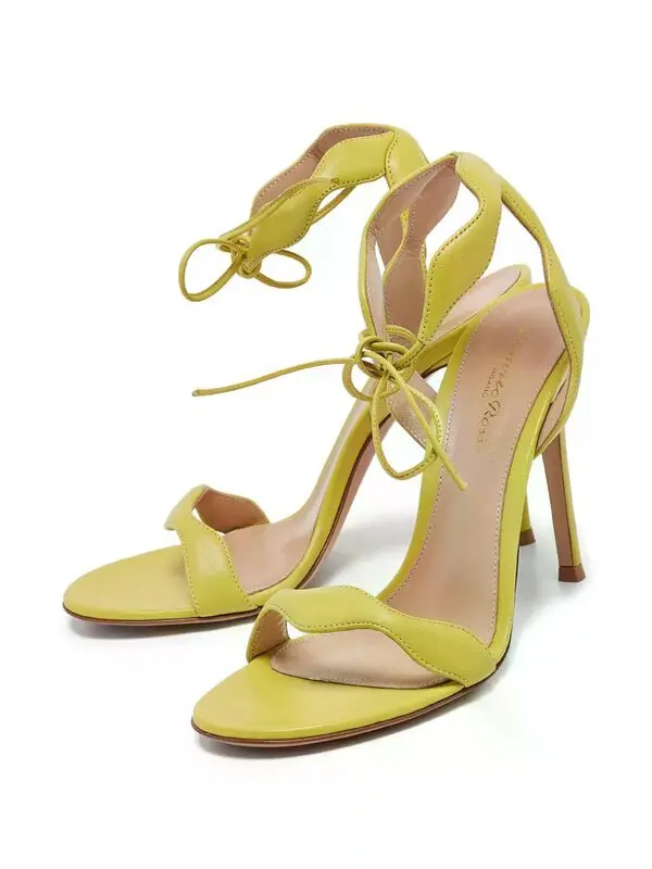 GIANVITO ROSSI Leather Heeled Sandals - Green