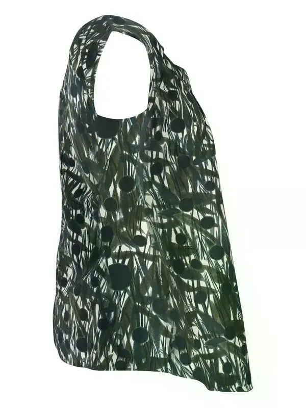 Marni Sleeveless Abstract Print Top - Green