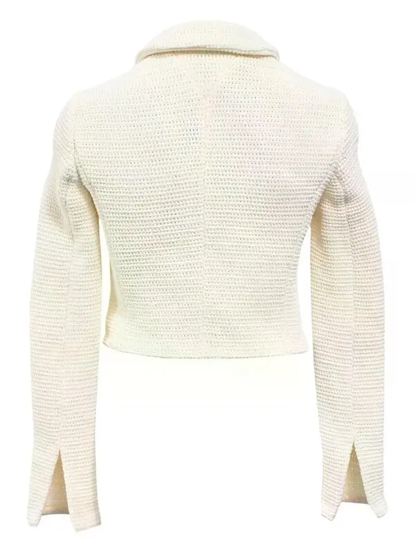 Bottega Veneta Cream Knitted Cropped Jacket