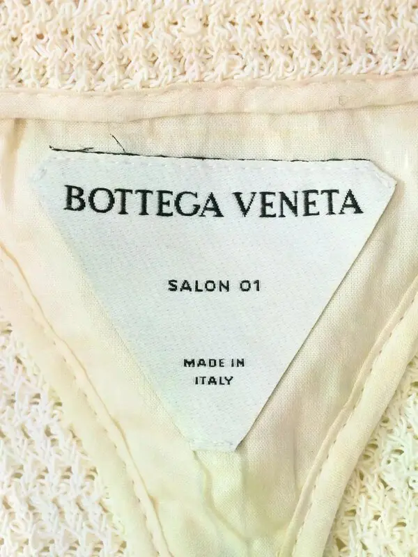 Bottega Veneta Cream Knitted Cropped Jacket