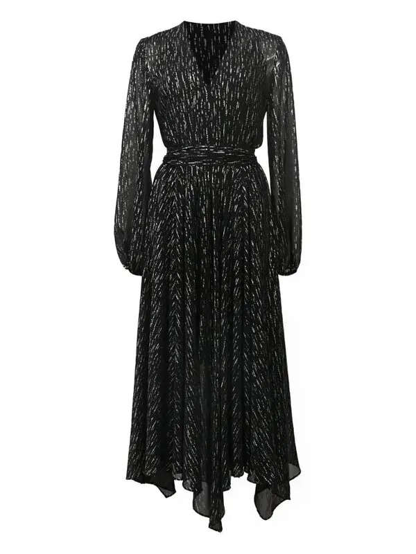 Maje Gathered Long-sleeve Midi Dress