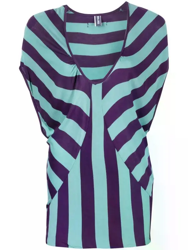 JEAN PAUL GAULTIER Striped U-neck Blouse