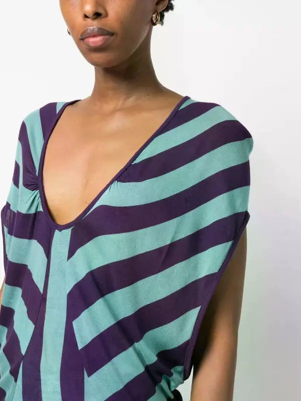 JEAN PAUL GAULTIER Striped U-neck Blouse