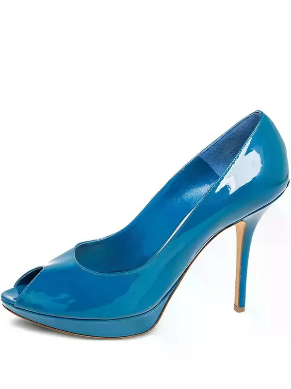 Dior Patent Leather Peep-toe Platform Stiletto Pumps