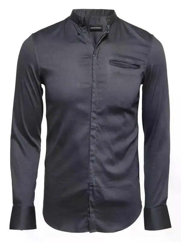 Emporio Armani Mandarin-collar Shirt - Grey