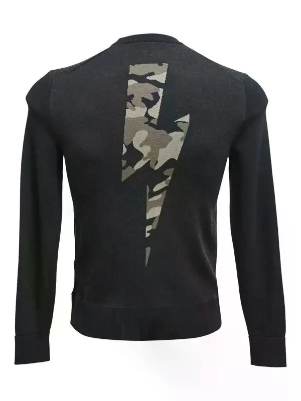 Neil Barrett Camo Lightning-bolt Sweater