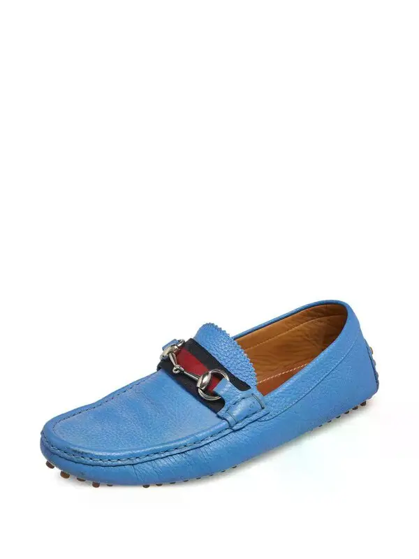 Gucci Horsebit Leather Loafers - Blue
