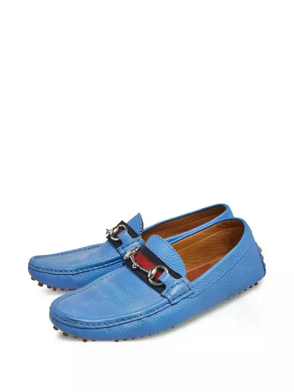 Gucci Horsebit Leather Loafers - Blue