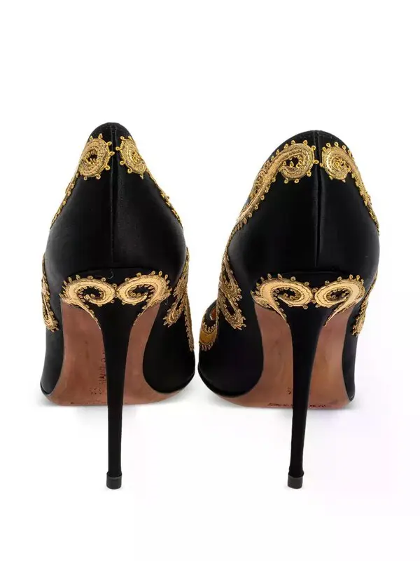 Manolo Blahnik 110mm Embroidered Pointed-toe Pumps - Black