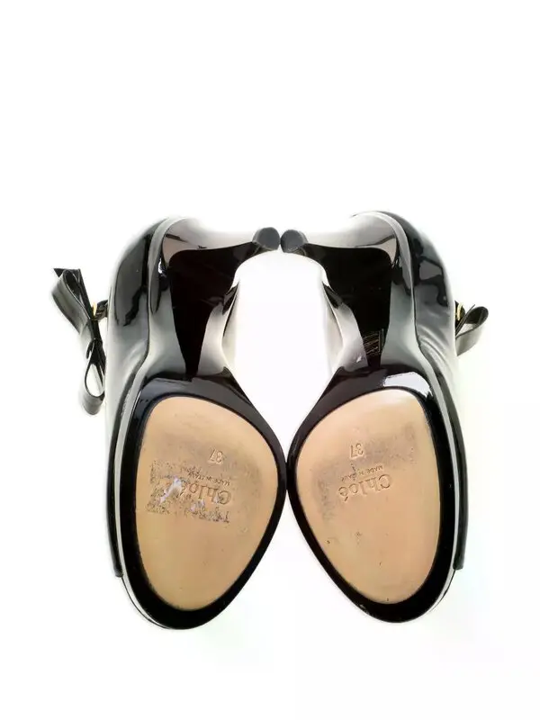Chloé 120mm Bow-detail Patent-leather Pumps