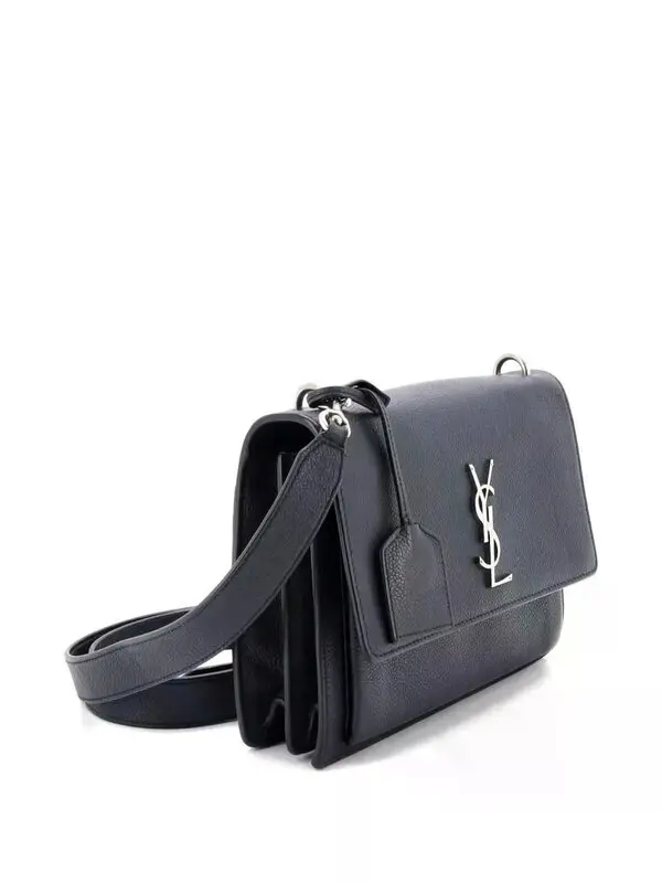 Saint Laurent Sunset Satchel Leather Medium Crossbody Bag