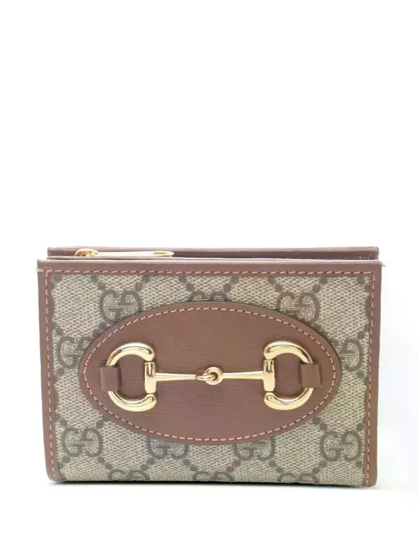 Gucci 2016-2025 Gg Supreme Horsebit 1955 Card Case Wallet Small Wallets - Brown