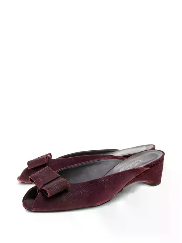 STUART WEITZMAN 50mm Bow-detail Mules - Red