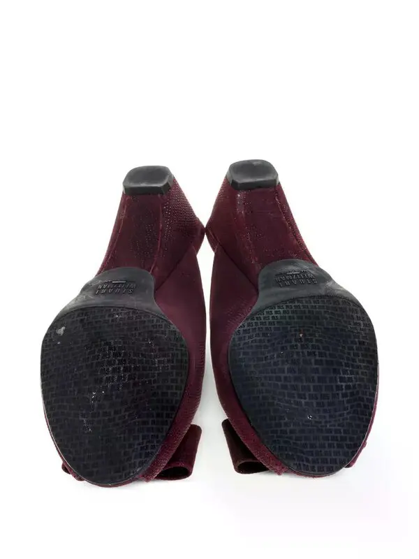 STUART WEITZMAN 50mm Bow-detail Mules - Red