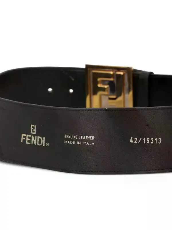 Fendi Leather Belt With Logo Buckle