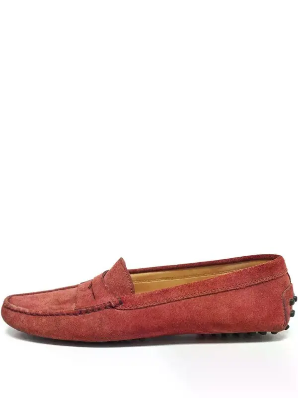 TOD'S Vintage Suede Loafers - Red