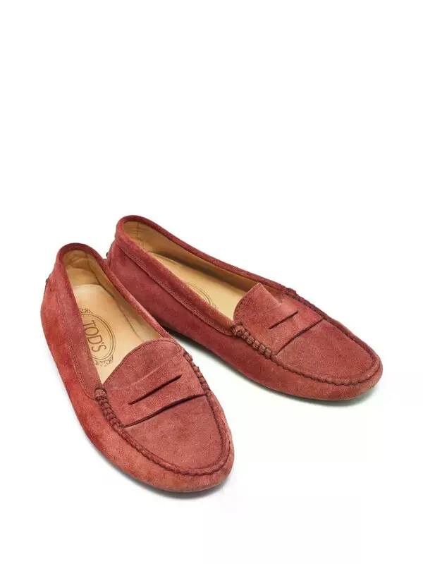 TOD'S Vintage Suede Loafers - Red