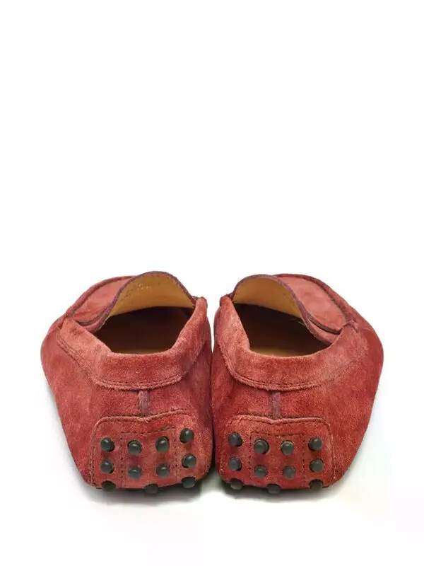 TOD'S Vintage Suede Loafers - Red