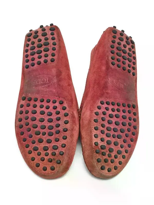 TOD'S Vintage Suede Loafers - Red