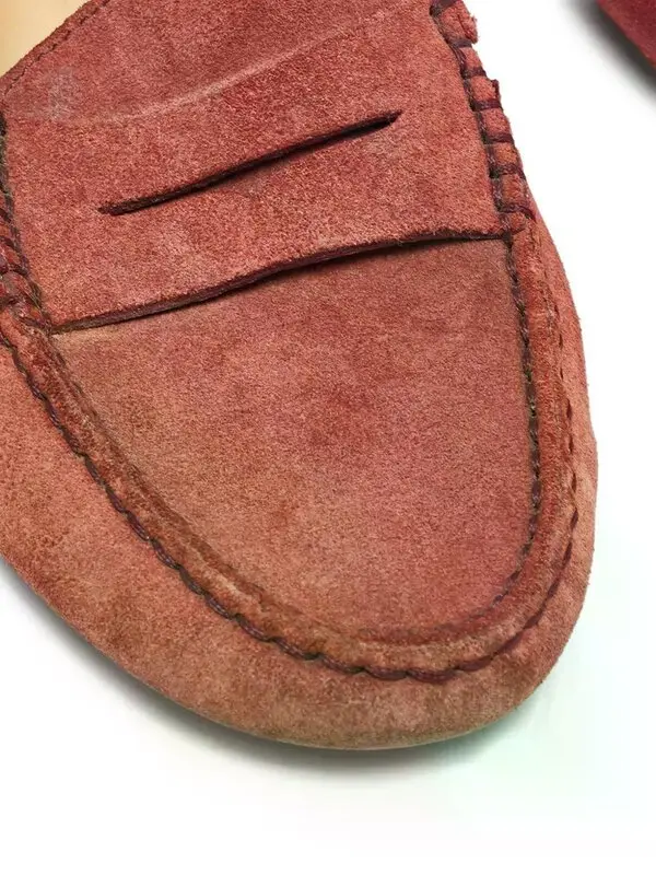 TOD'S Vintage Suede Loafers - Red