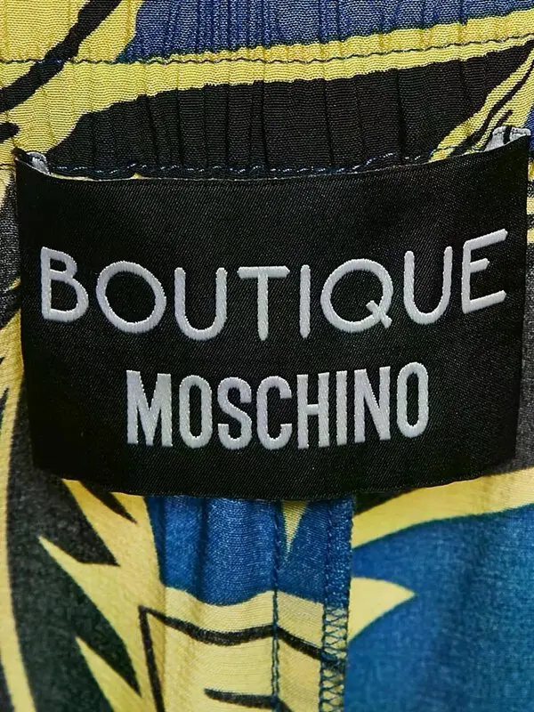 Moschino 2024 Leaf Print Rayon Trousers