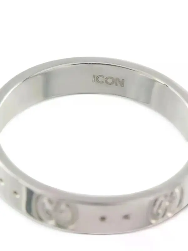 Gucci 18k White Gold Icon Ring - Silver