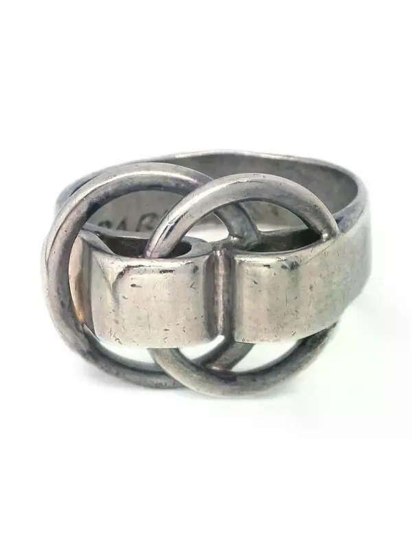 Hermès 1990-2000s Interlocking Loop Ring - Silver