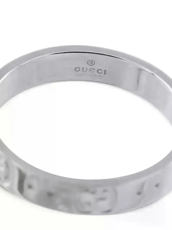 Gucci 18k White Gold Icon Gg Ring - Silver