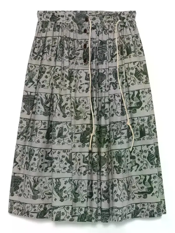 VIVIENNE WESTWOOD 2016-2017 Graphic-print Cotton Skirt - Grey