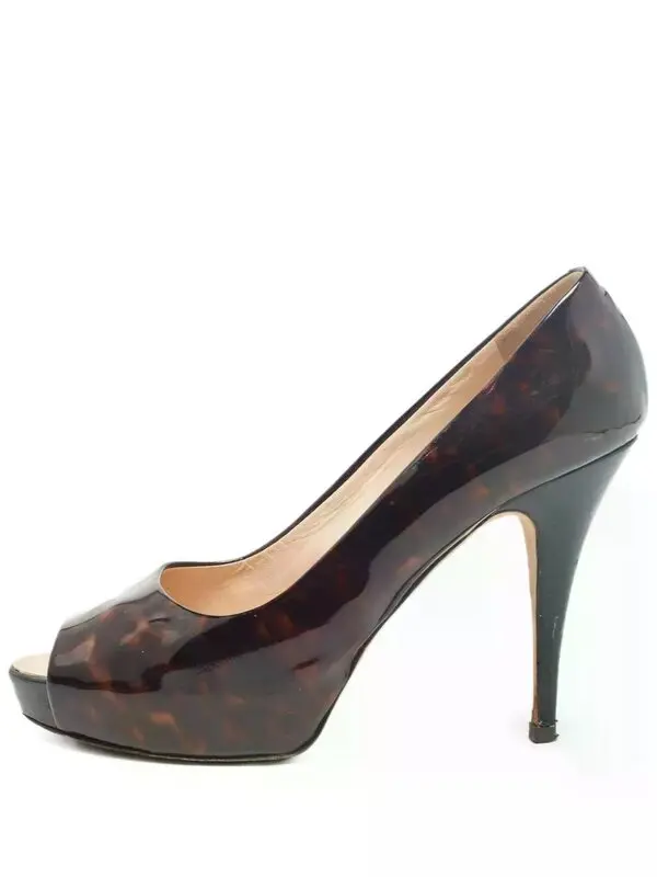 GIUSEPPE ZANOTTI Peep-toe Stiletto Pumps - Brown