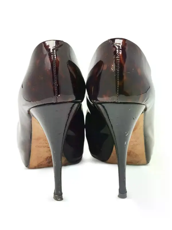 GIUSEPPE ZANOTTI Peep-toe Stiletto Pumps - Brown