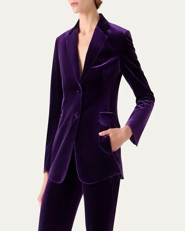 Akris Arie Velvet Single-breasted Jacket