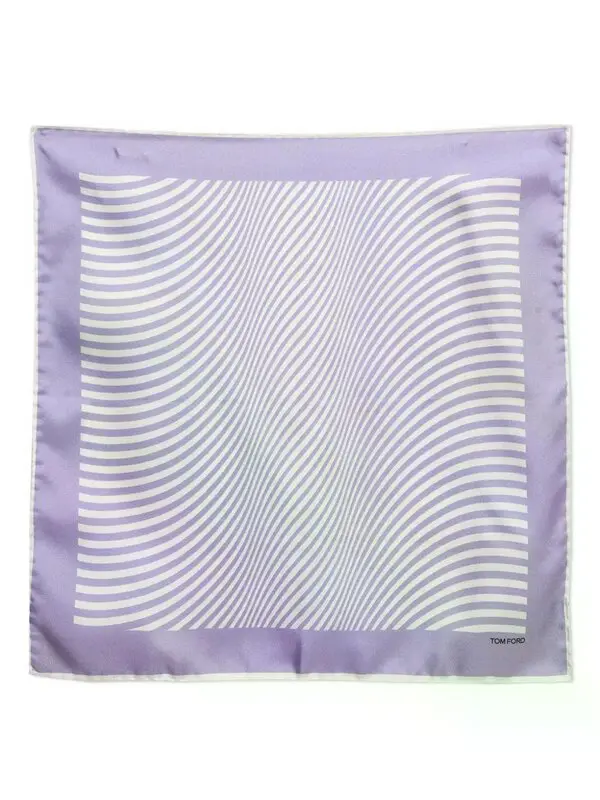TOM FORD Wave Stripe Pocket-square Scarf - Purple