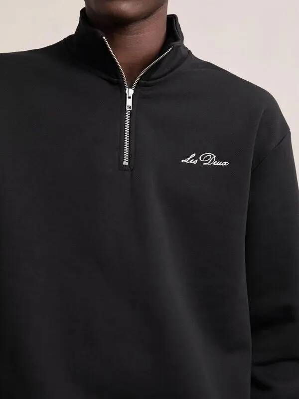 LES DEUX Cotton Half-zip Sweatshirt