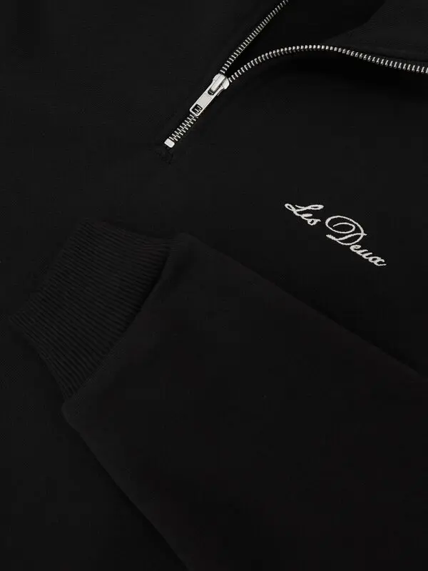 LES DEUX Cotton Half-zip Sweatshirt