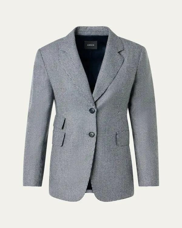 Akris Arie Cashmere Houndstooth Blazer