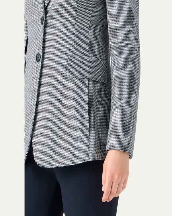 Akris Arie Cashmere Houndstooth Blazer