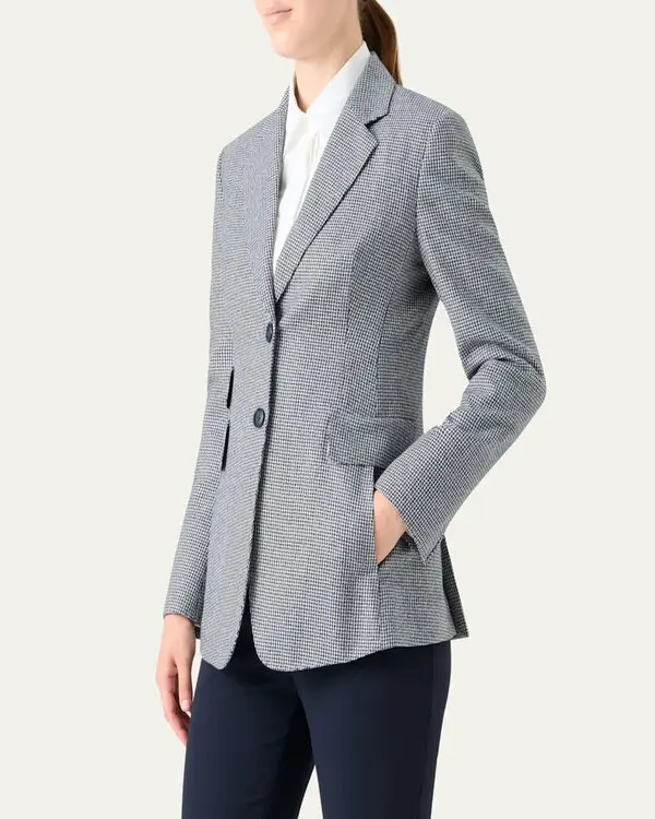 Akris Arie Cashmere Houndstooth Blazer