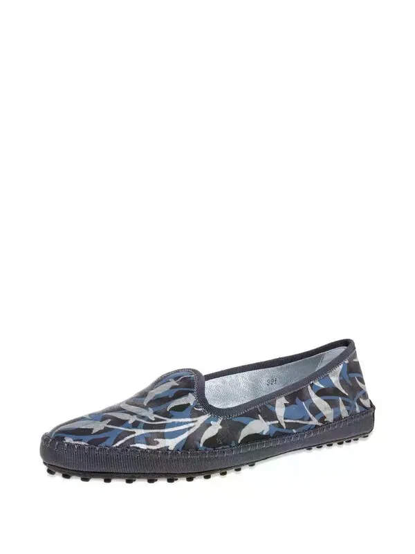 TOD'S Gommino Floral-print Slip-on Sneakers - Black