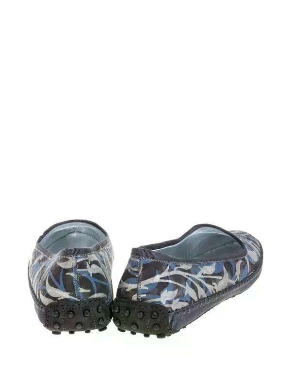 TOD'S Gommino Floral-print Slip-on Sneakers - Black