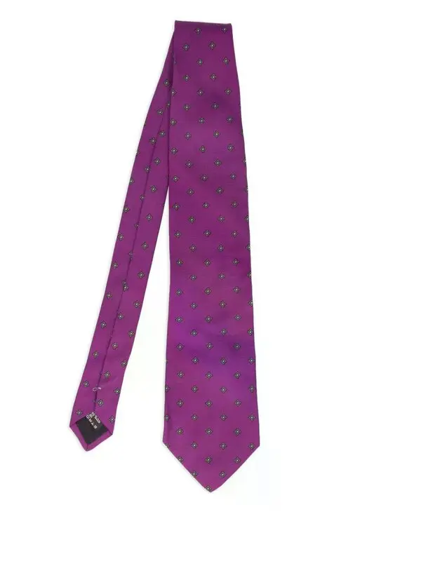 Etro Floral-print Silk Tie - Purple