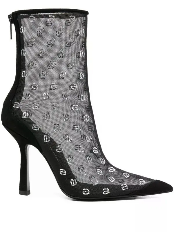 ALEXANDER WANG 100mm Crystal-embellished Boots