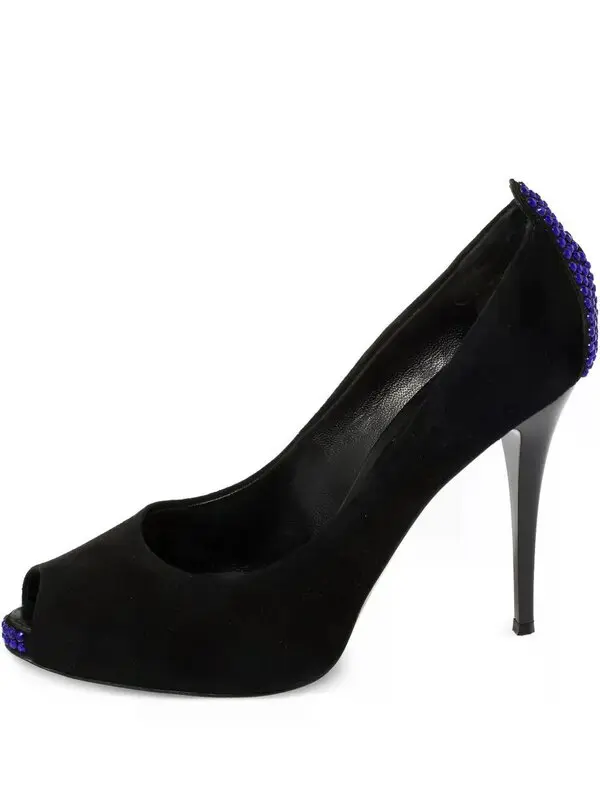 GIUSEPPE ZANOTTI Suede Spike-studded Peep-toe Sandals